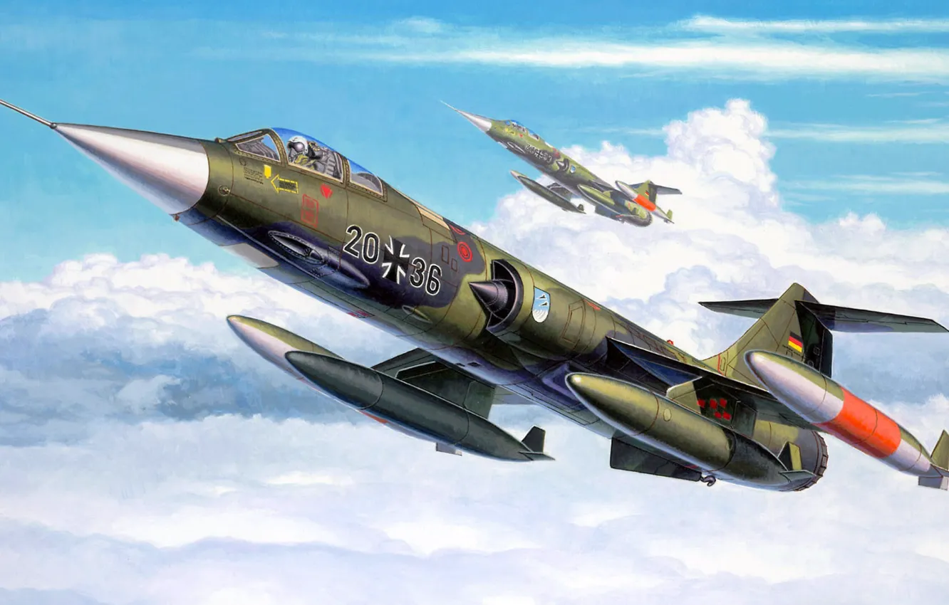 Wallpaper fighter-interceptor, Starfighter, Lockheed Martin, F-104G for ...