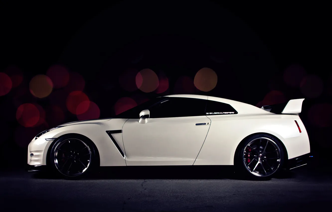 Wallpaper white, profile, Nissan, white, GT-R, sports car, side, Nissan ...