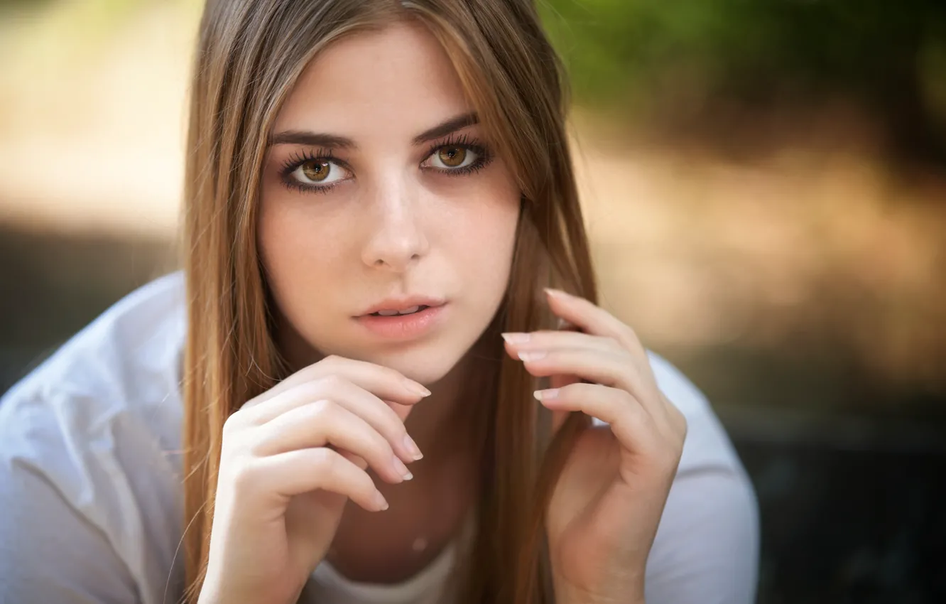 Wallpaper look, girl, face, hair, cutie for mobile and desktop, section ...