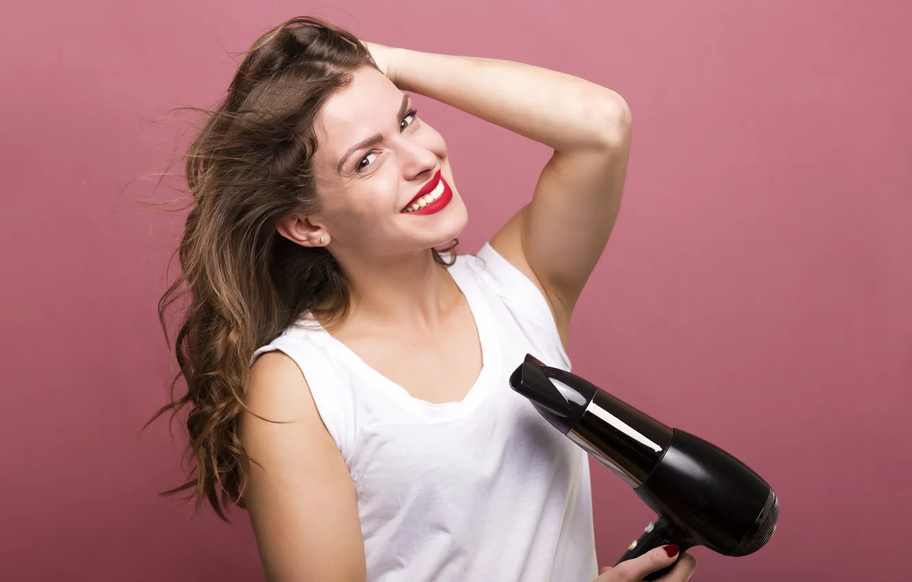 Wallpaper look, girl, joy, pose, smile, background, mood, makeup for ...