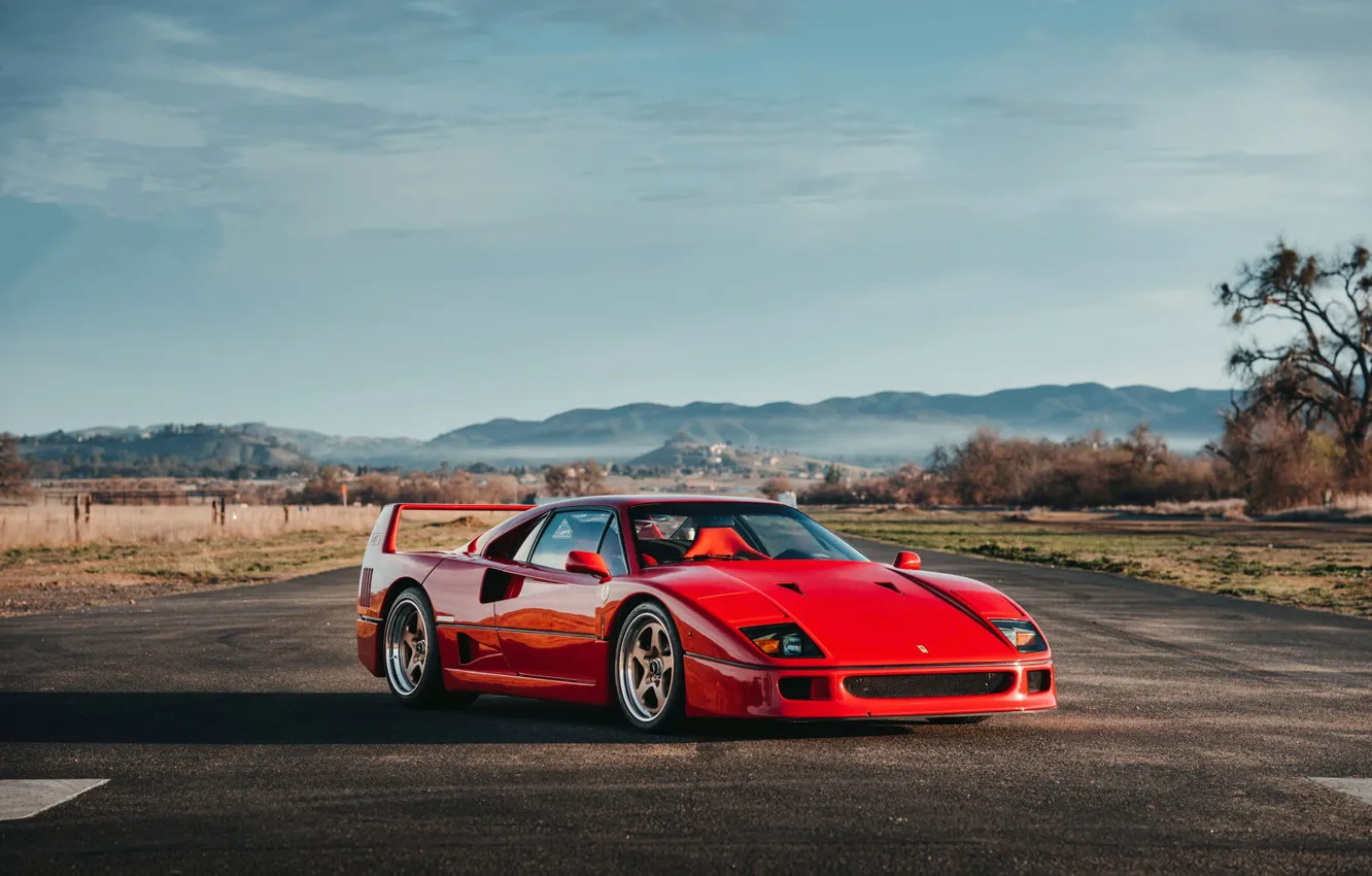 Wallpaper Red, F40, Mountains, Road for mobile and desktop, section ...