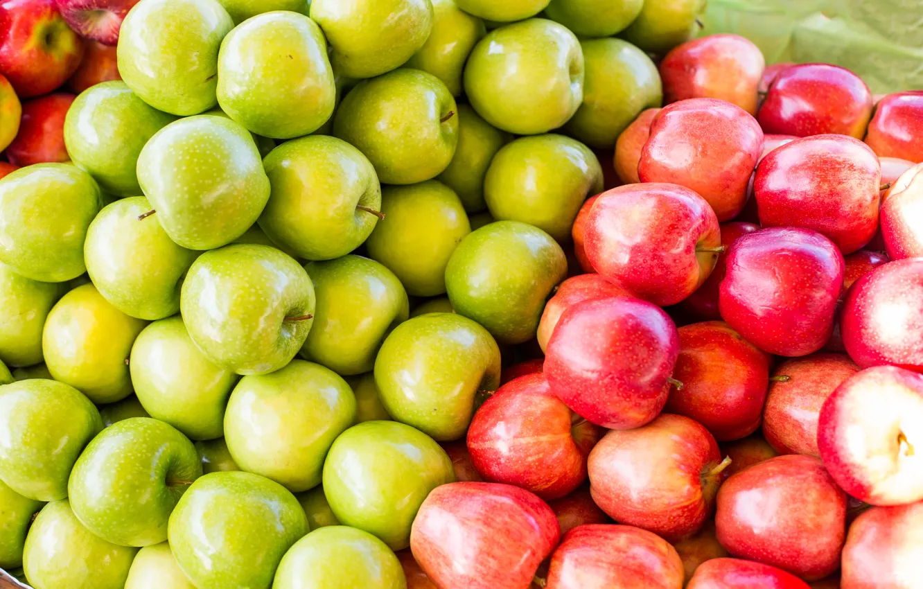 Wallpaper apples, green, red, fruit for mobile and desktop, section еда ...