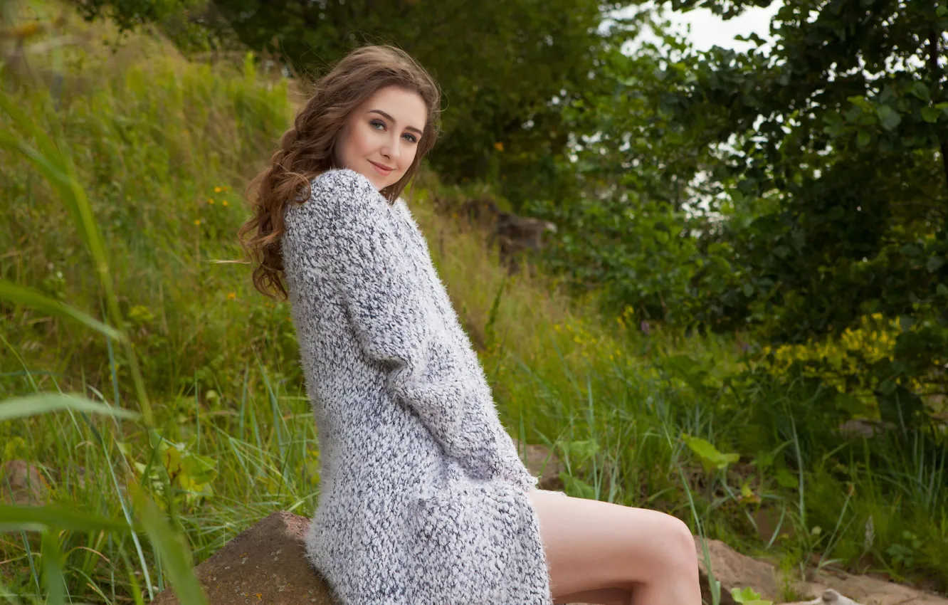 Wallpaper nature, smile, model, Overcoat, Ginger Frost for mobile and ...