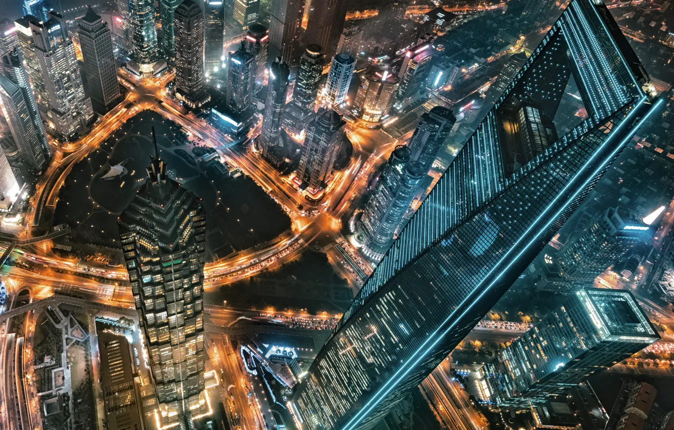 Wallpaper light, the city, lights, China, Shanghai images for desktop ...