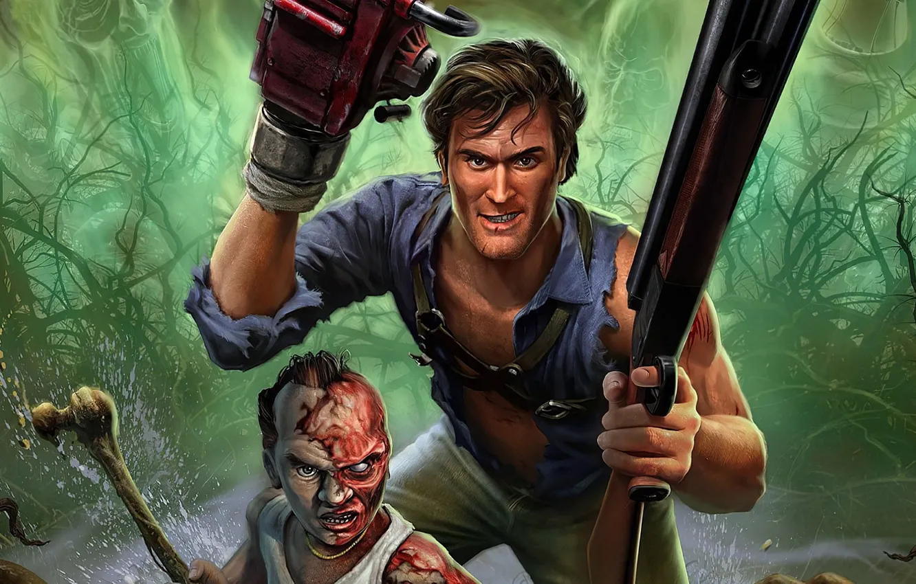 Wallpaper weapons, guy, dwarf, burn, Evil Dead: Regeneration for mobile ...