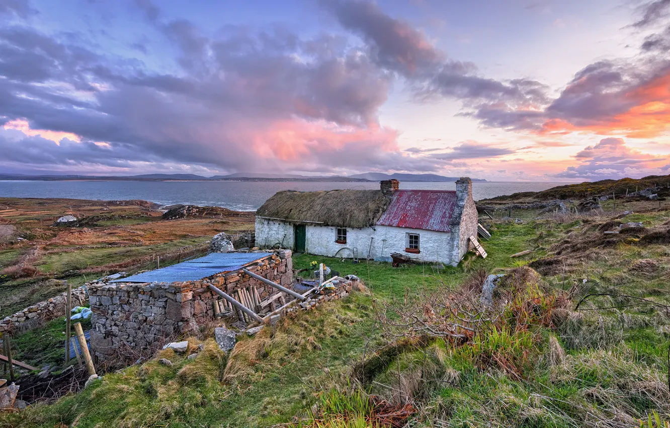 Wallpaper the sky, sunset, Ireland, County Donegal for mobile and ...