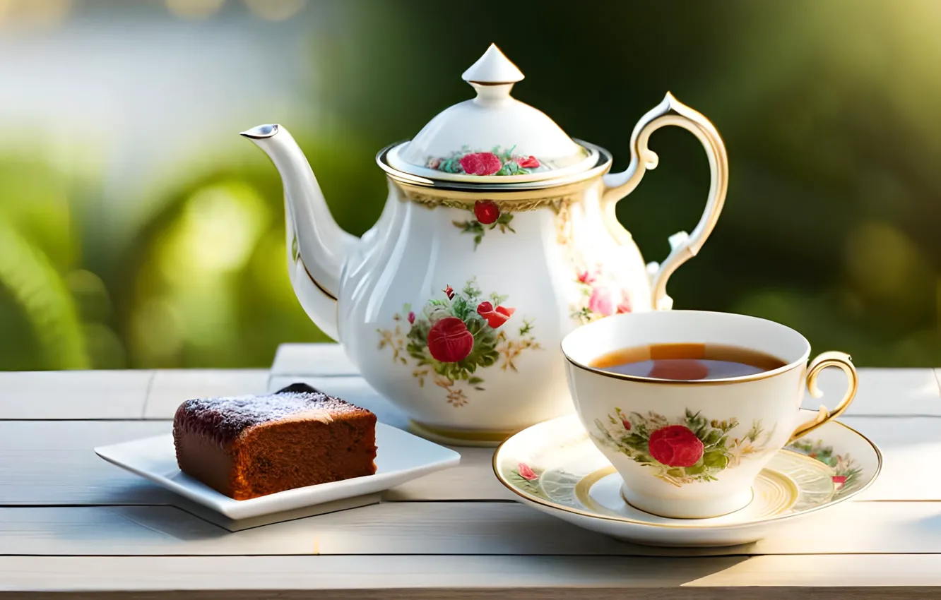 Wallpaper table, tea, mug, Cup, drink, AI art, neural network for ...