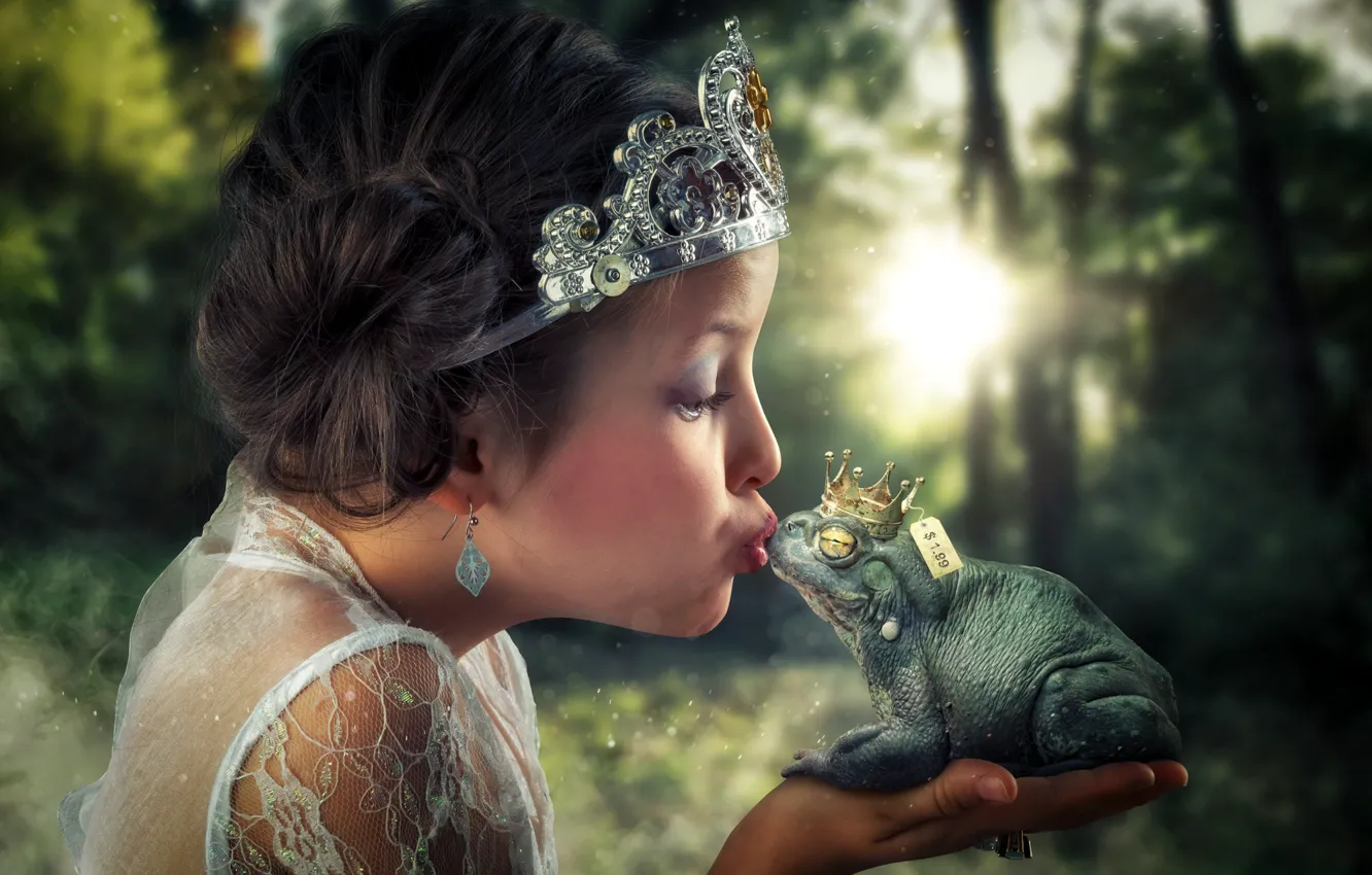 Wallpaper frog, kiss, girl, toad for mobile and desktop, section ...