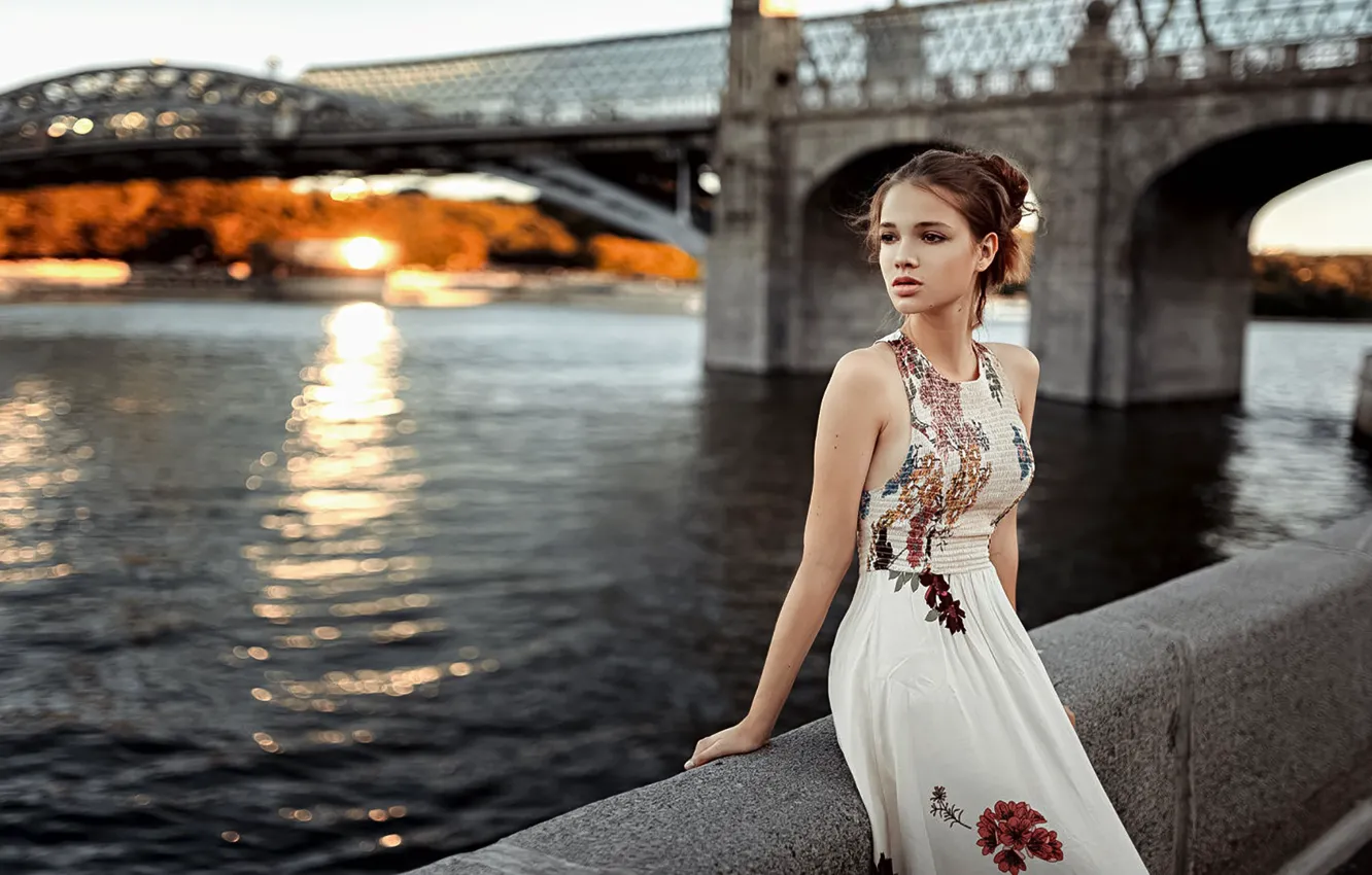 Wallpaper look, girl, dress, promenade, Anna A Dozen for mobile and ...
