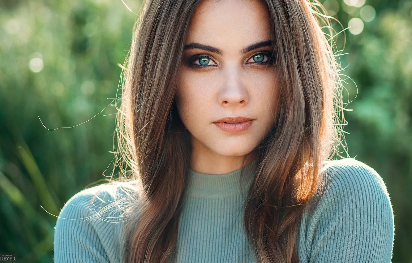 Wallpaper look, the sun, nature, background, model, portrait, makeup ...