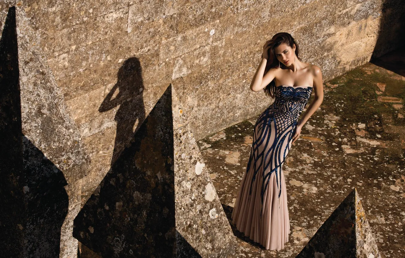 Wallpaper girl, long hair, dress, model, pretty, cute, Vika Bronova for ...