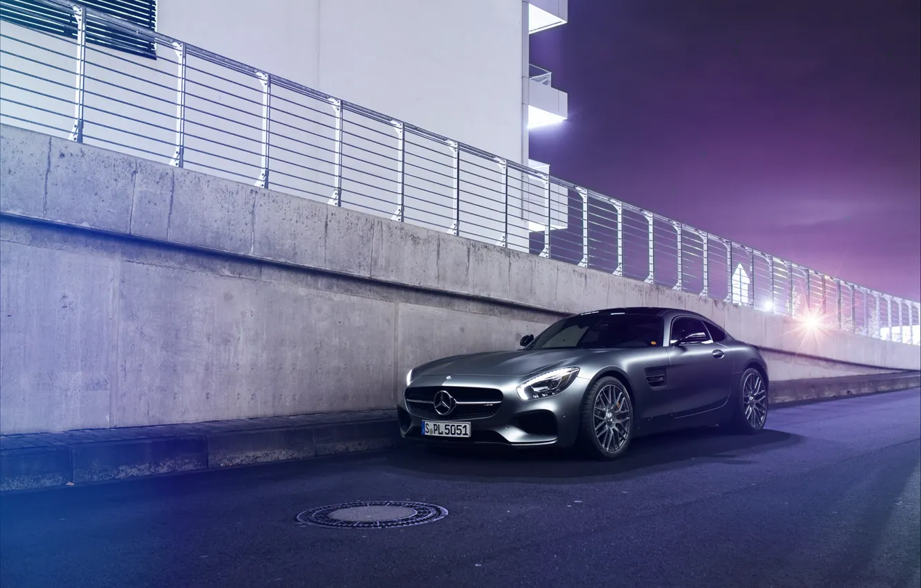 Wallpaper Mercedes-Benz, Light, Purple, Front, AMG, Grey, Supercar, GT ...