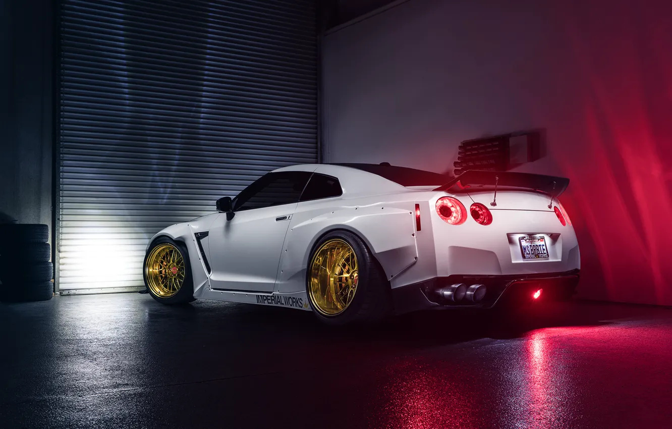 Wallpaper Imperial, Light, Nissan, GT-R, White, Garage, Rear, Works ...