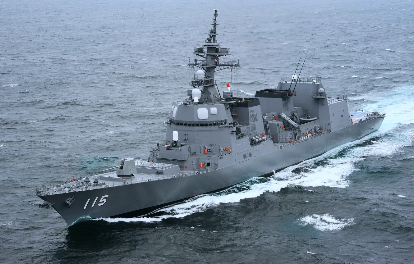 Wallpaper Japan, destroyer, JS Akizuki, DD-115 for mobile and desktop, section оружие ...