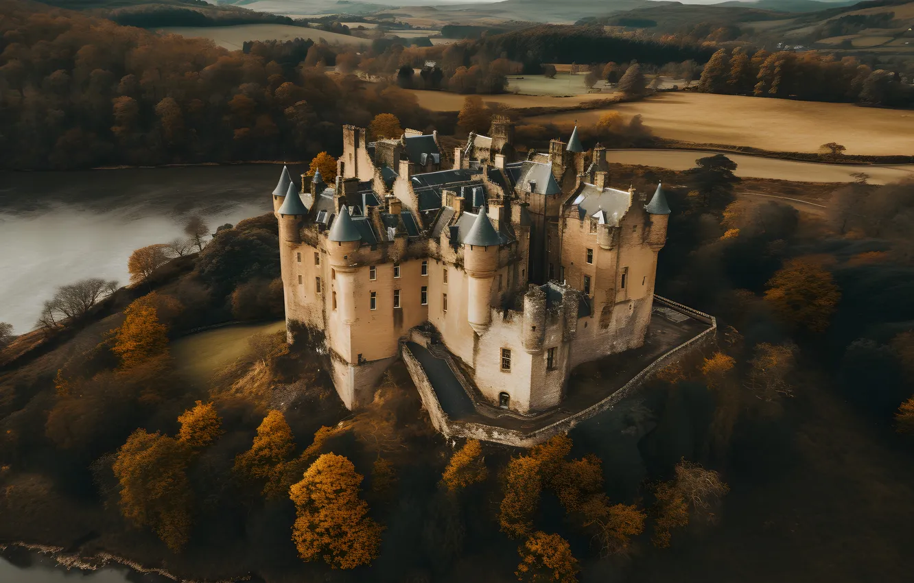 Wallpaper autumn, landscape, castle, architecture, landscape, beautiful ...