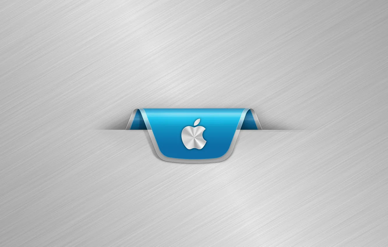 Wallpaper metal, strip, Apple, silver, Apple, minimalism, logo ...