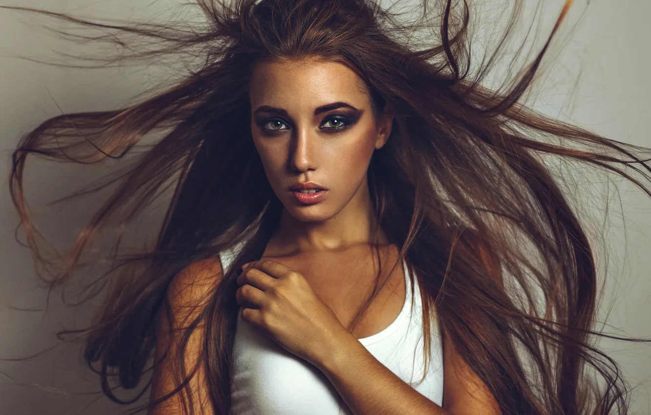 Wallpaper girl, fashion, Olga, studio, model, beauty, face, hair for ...