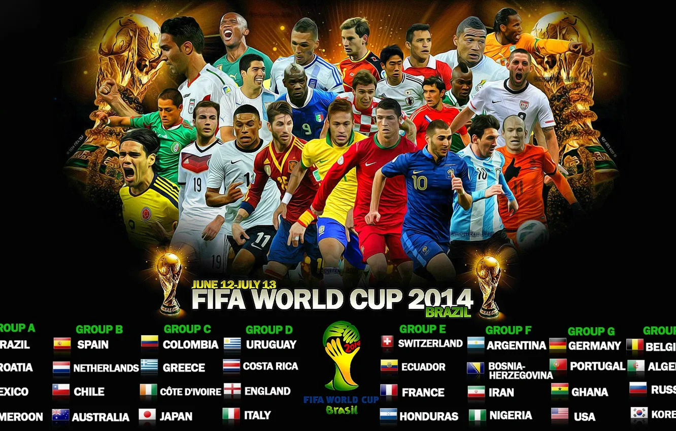 Wallpaper football, group, fifa world cup, Brazil, world Cup, 2014 for ...