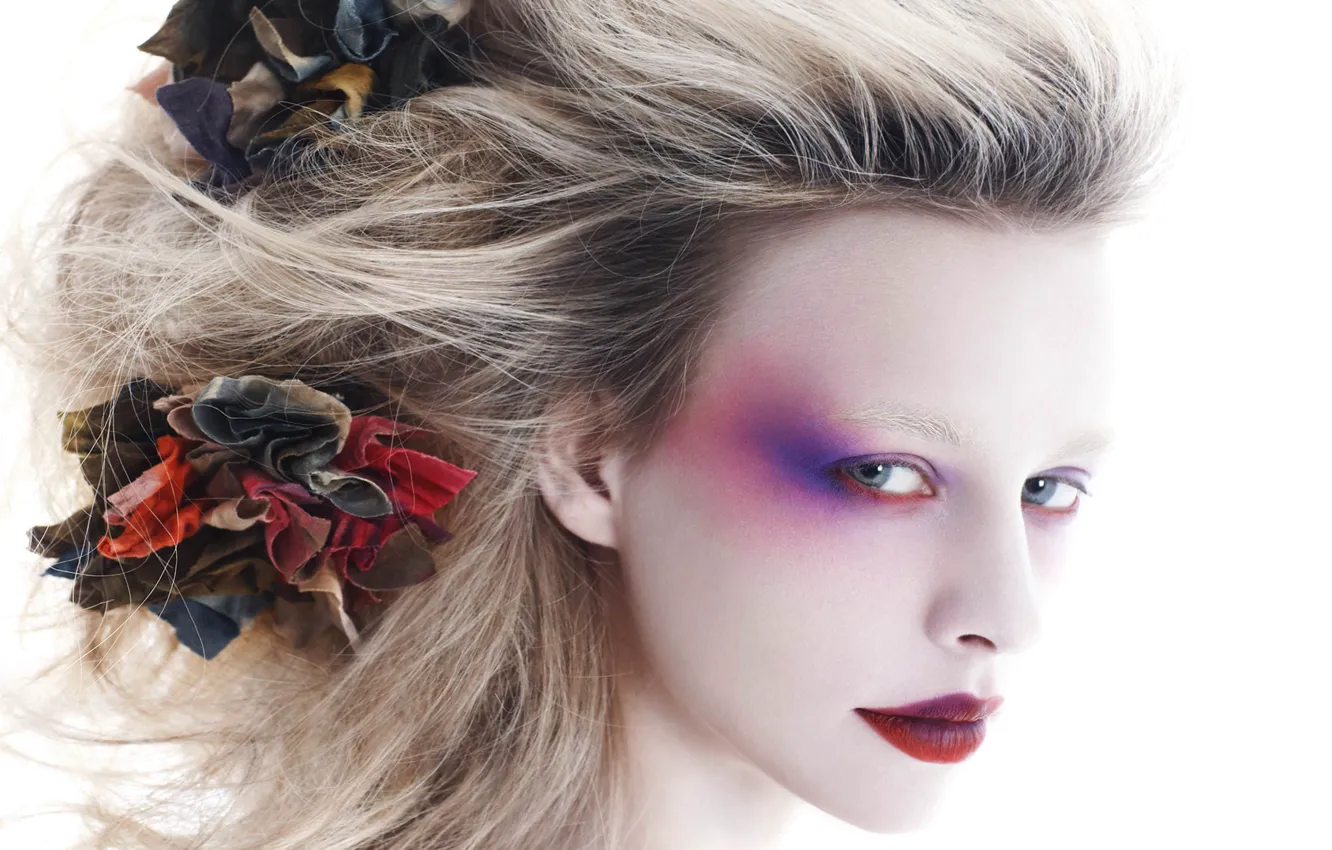 Wallpaper flower, look, face, hair, makeup, shadows for mobile and ...