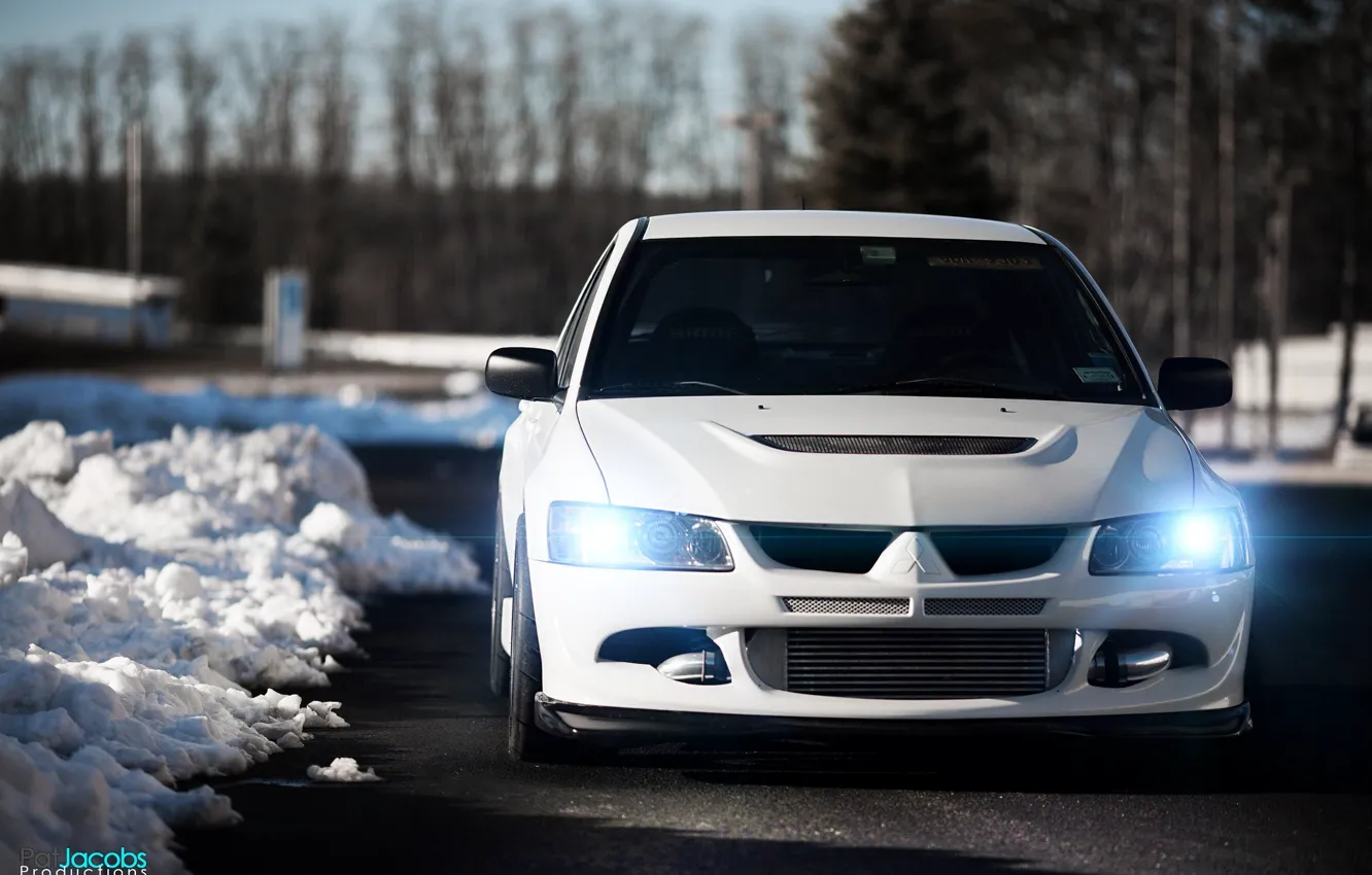 Wallpaper white, white, mitsubishi, lancer, evolution, Lancer ...