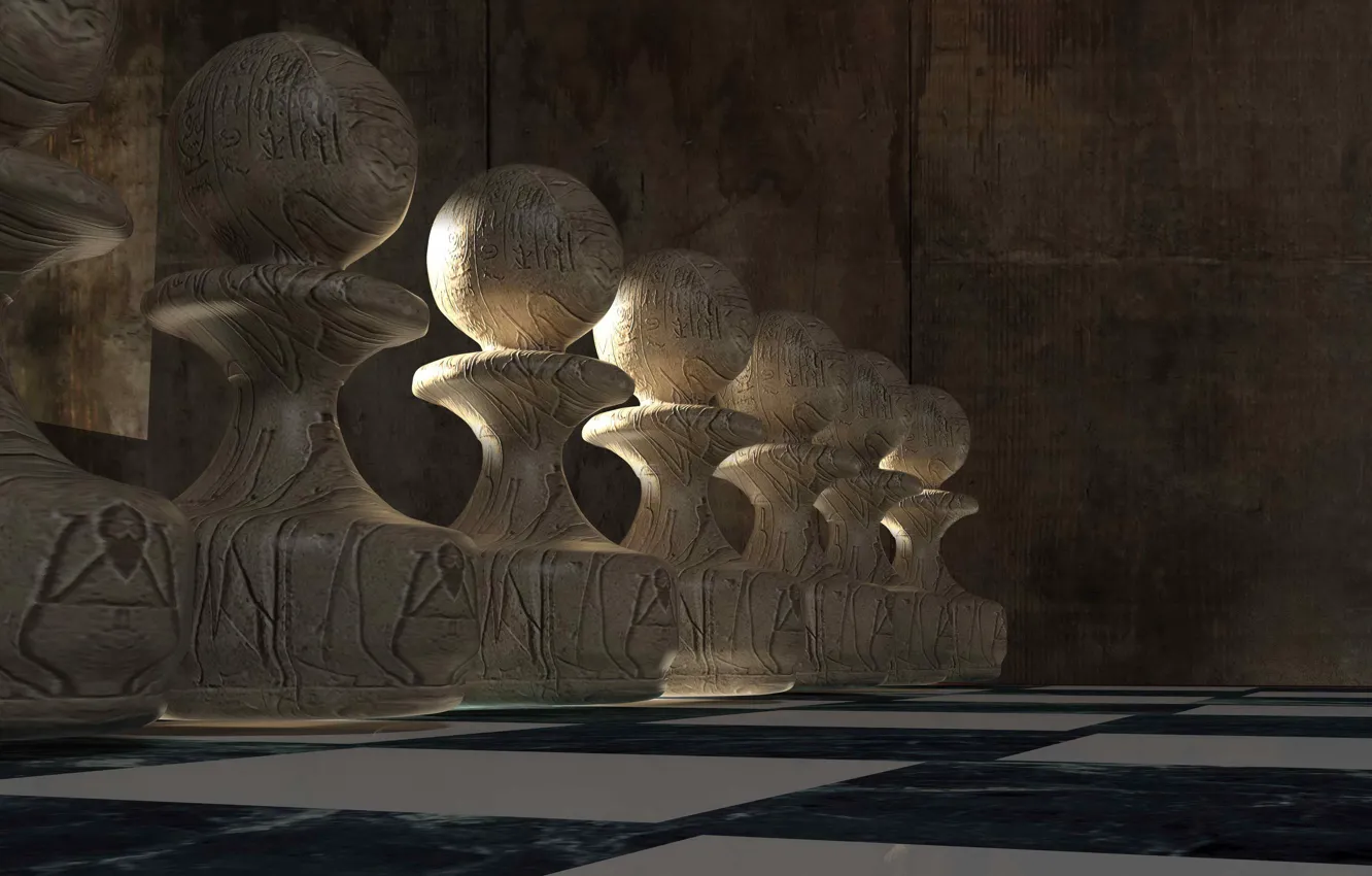 Wallpaper chess, cells, Board, figure, giant, pawns images for desktop ...