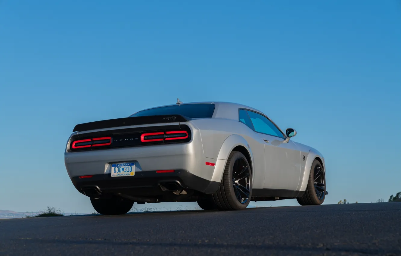 Wallpaper Dodge, Challenger, rear view, Dodge Challenger SRT Hellcat ...