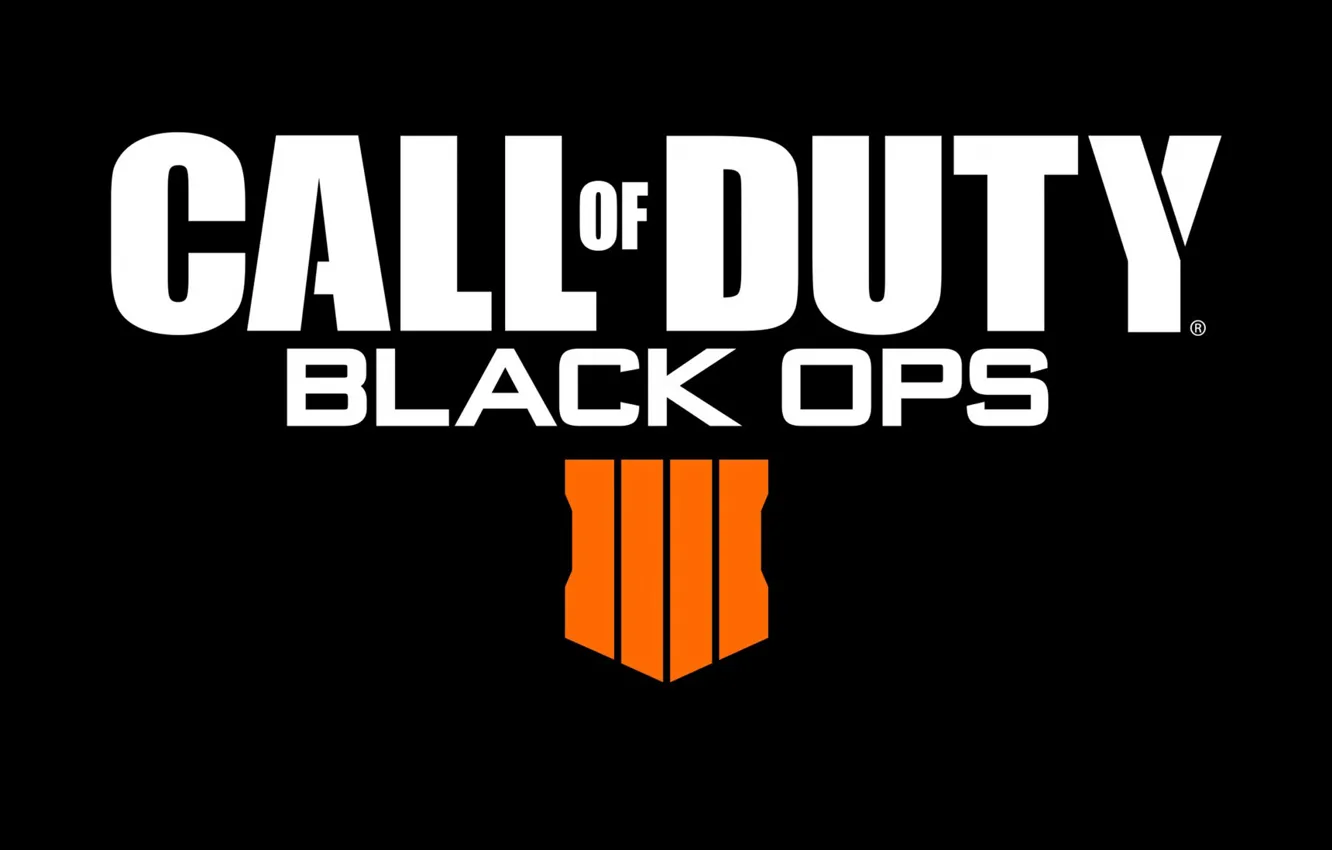 Wallpaper text, logo, Call of Duty, logo, black background, Black Ops 4 ...