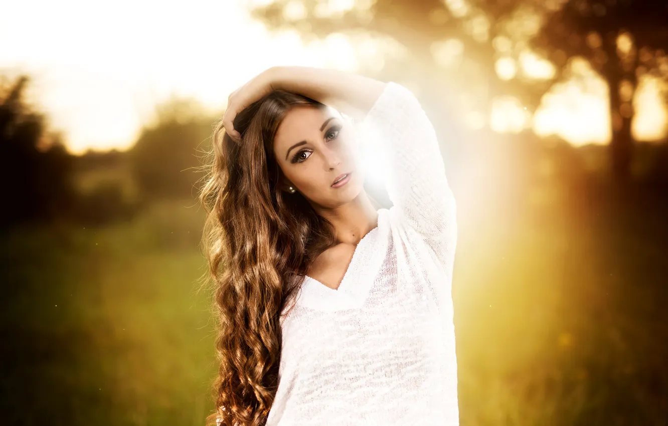 Wallpaper look, girl, face, pose, portrait, makeup for mobile and ...