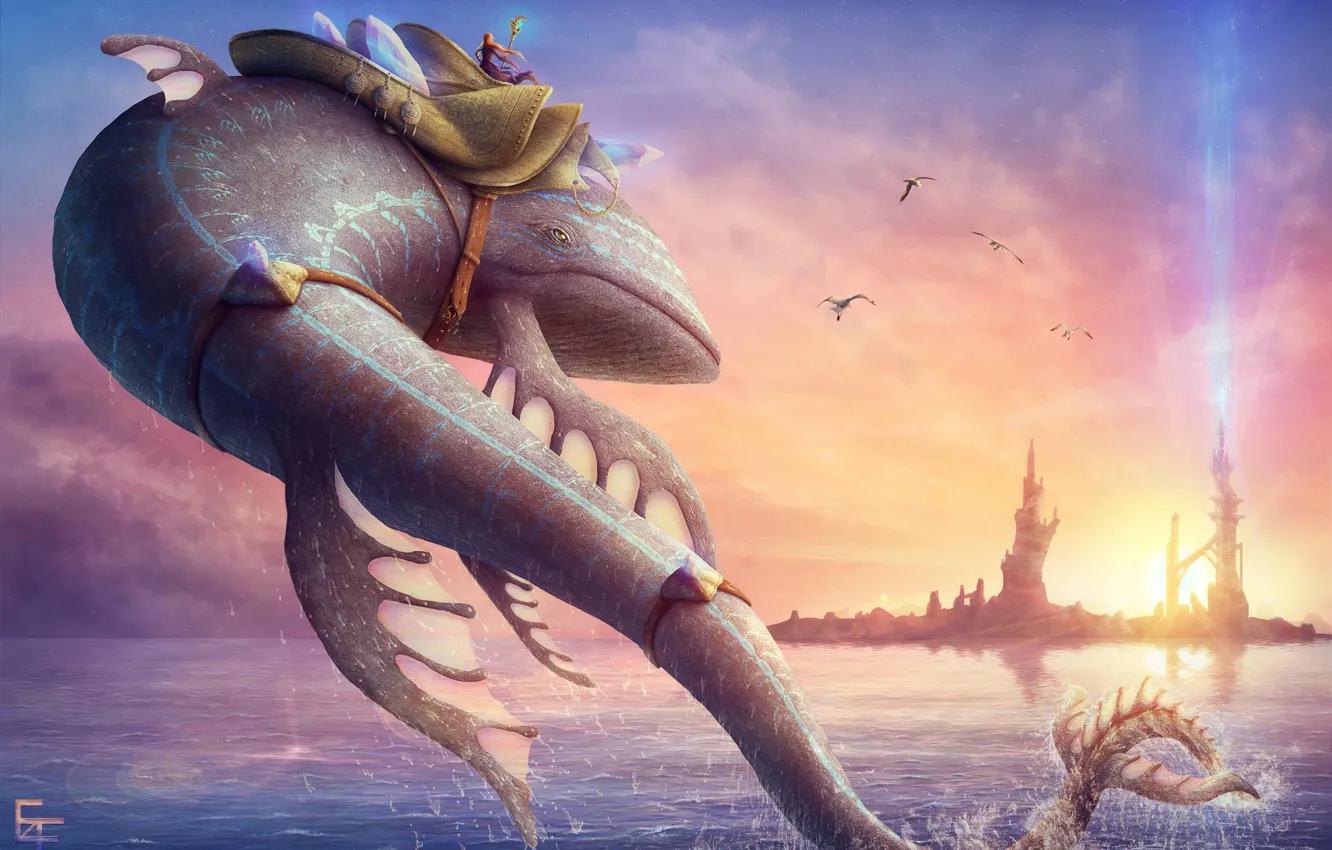 Wallpaper fiction, fish, different for mobile and desktop, section ...