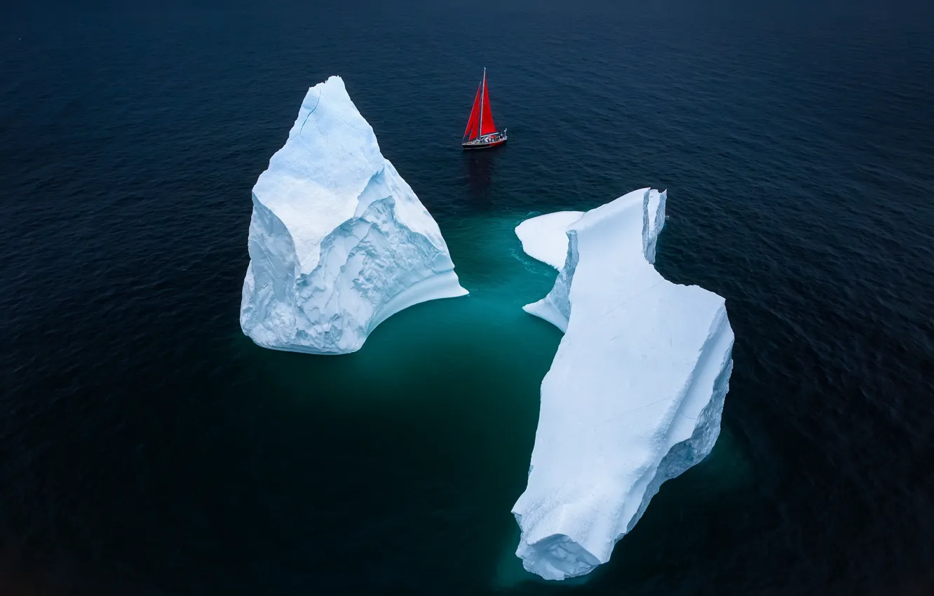 Wallpaper sea, sailboat, Aisberg for mobile and desktop, section ...