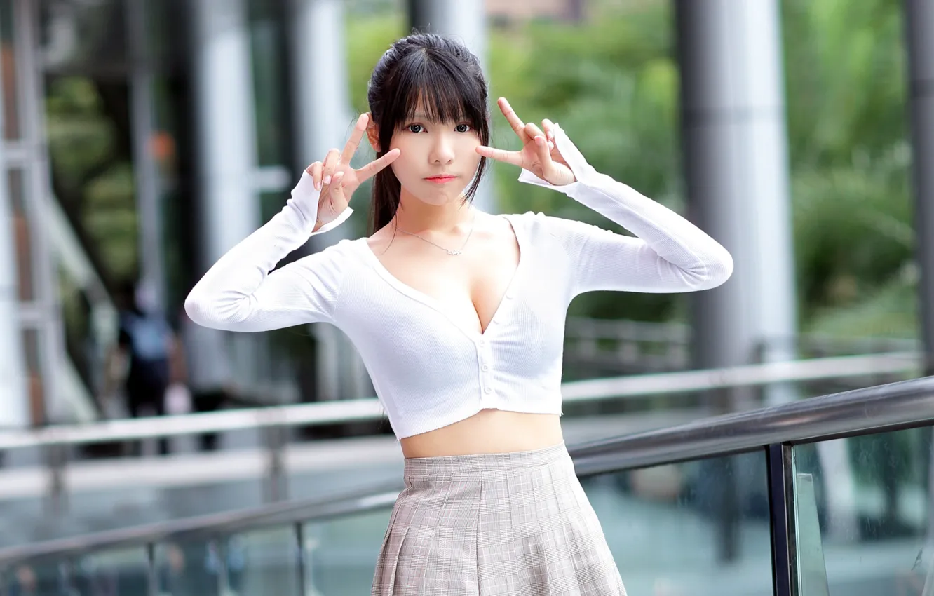 Wallpaper Look Sexy Pose Model Skirt Portrait Hands Makeup For