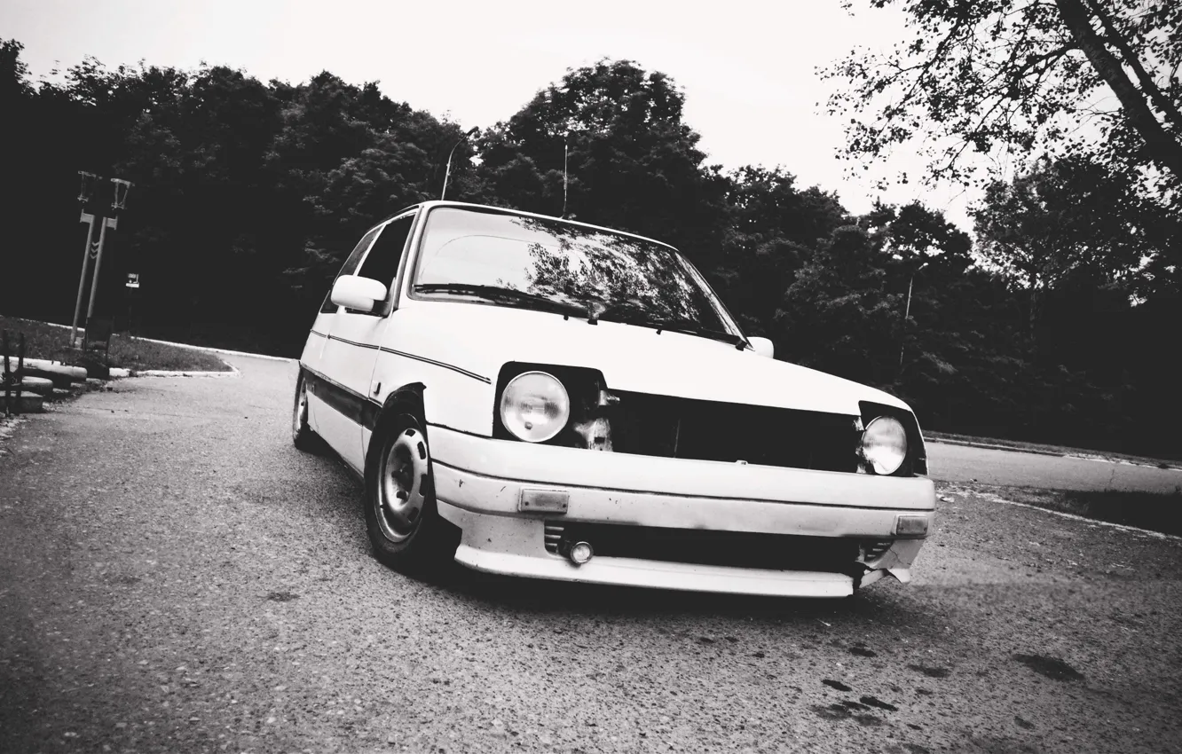 Wallpaper auto, machine, black and white, renault 5 gtr for mobile and ...