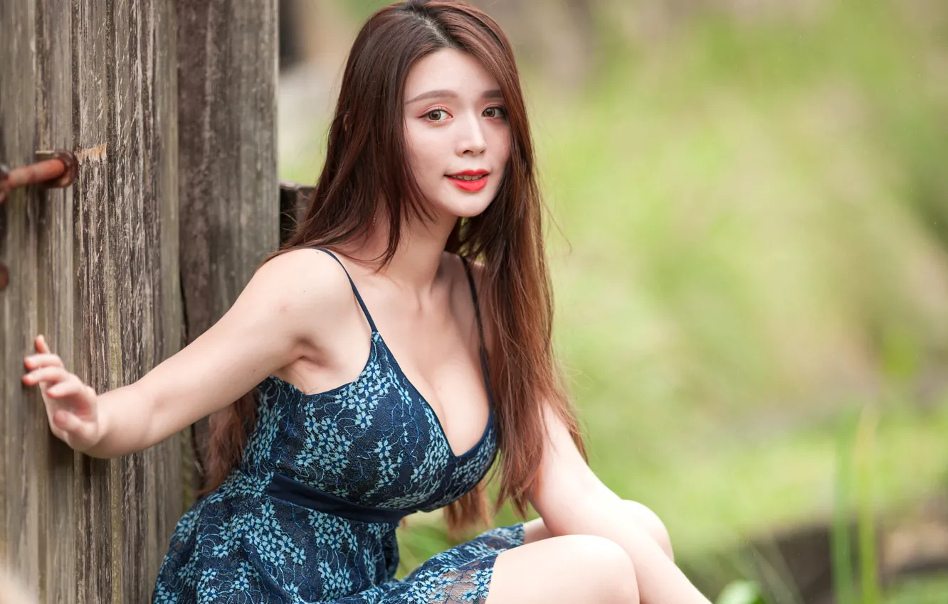 Wallpaper Look Pose Model Portrait Makeup Dress Hairstyle Brown