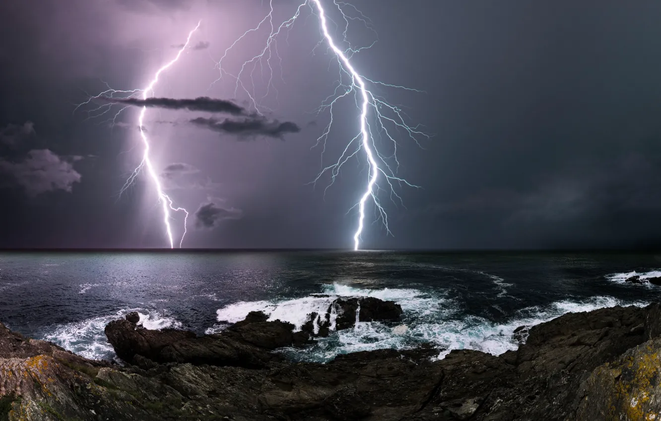 Wallpaper the storm, element, shore, surf for mobile and desktop ...