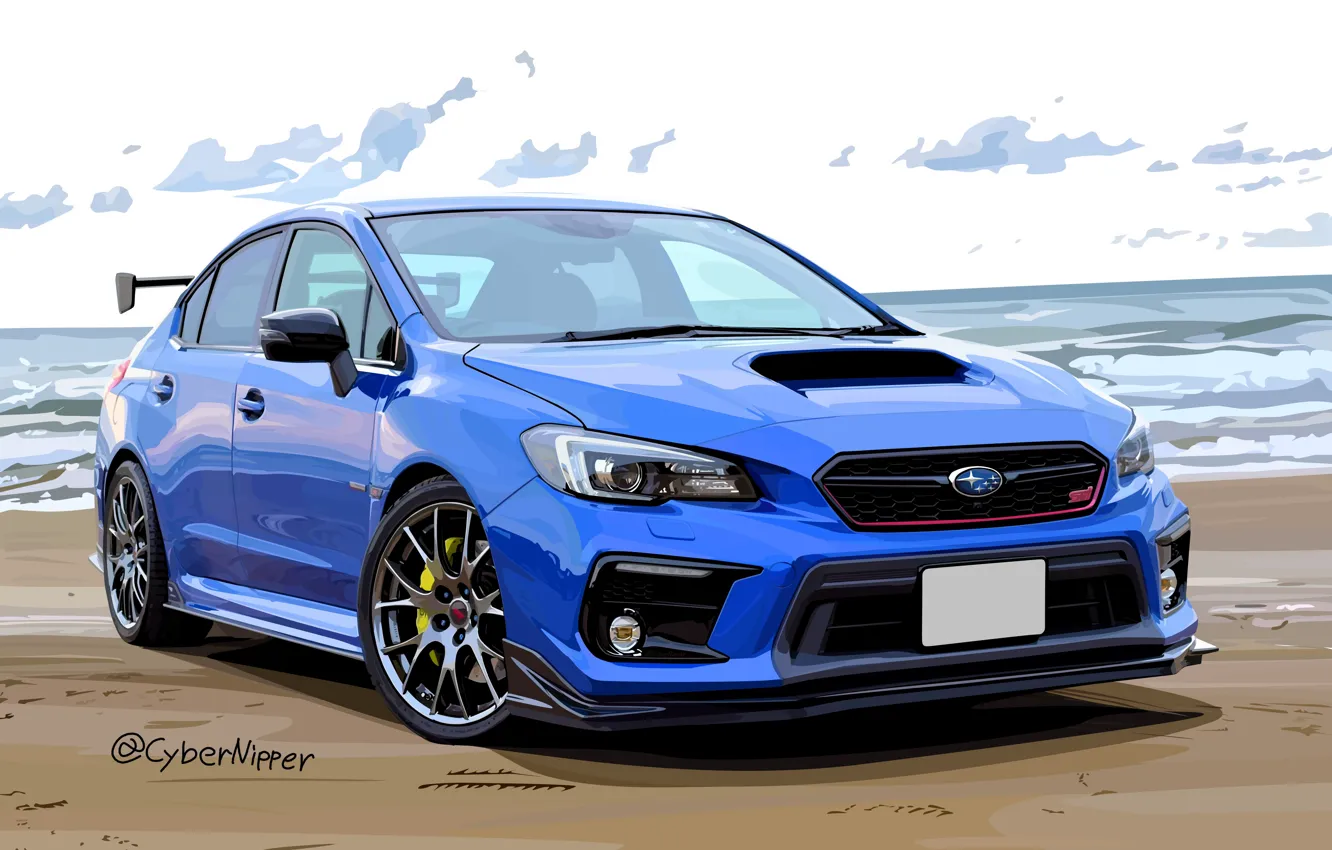 Wallpaper subaru, ocean, impreza, art, sketch, sti, At the end of the ...