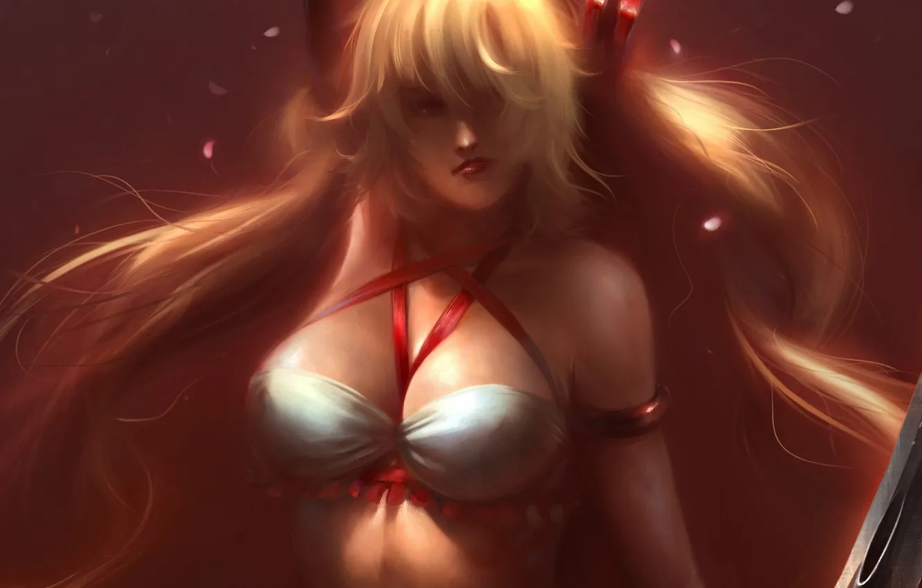 Wallpaper Chest Girl Art Ayumi X Blades Tails For Mobile And Desktop Section игры 0170