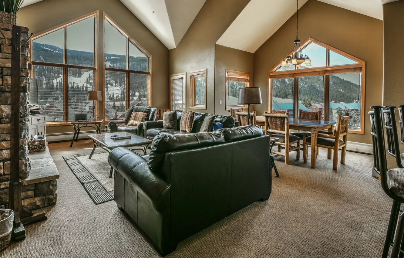 Wallpaper Villa, interior, living room, dining room, Keystone, corner ...