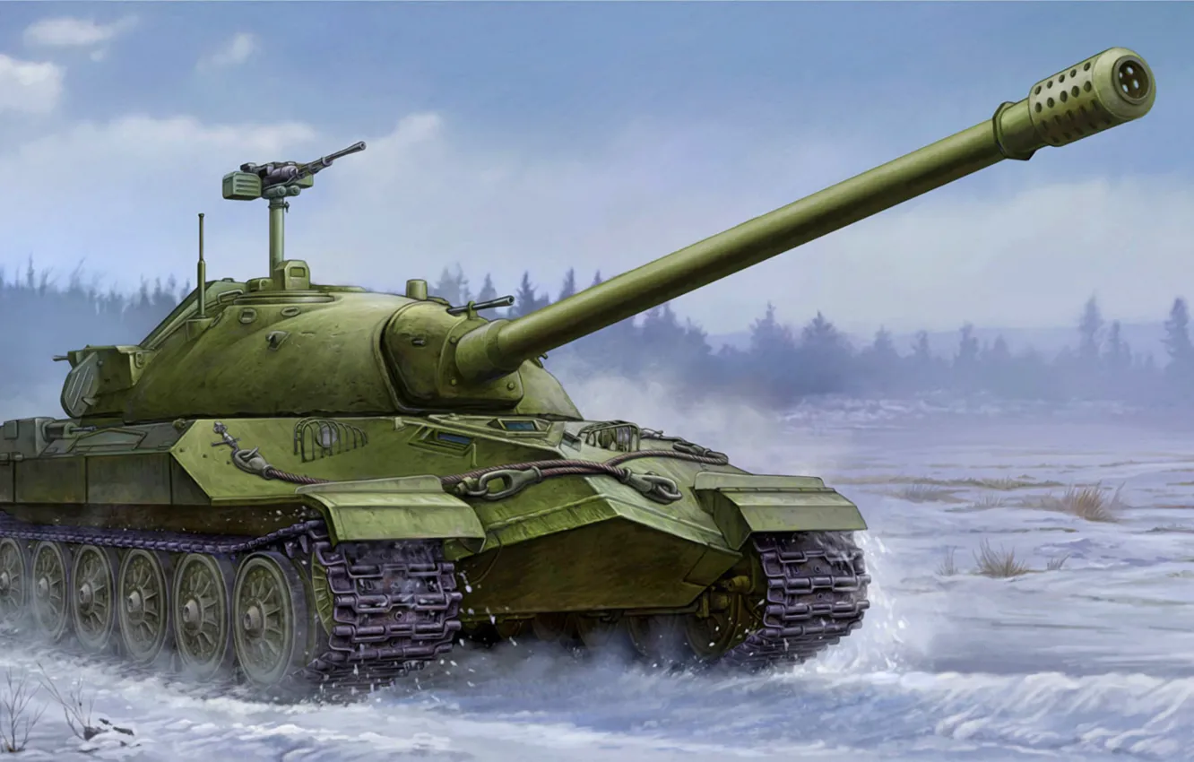 Wallpaper war, art, painting, IS-7 tank for mobile and desktop, section ...