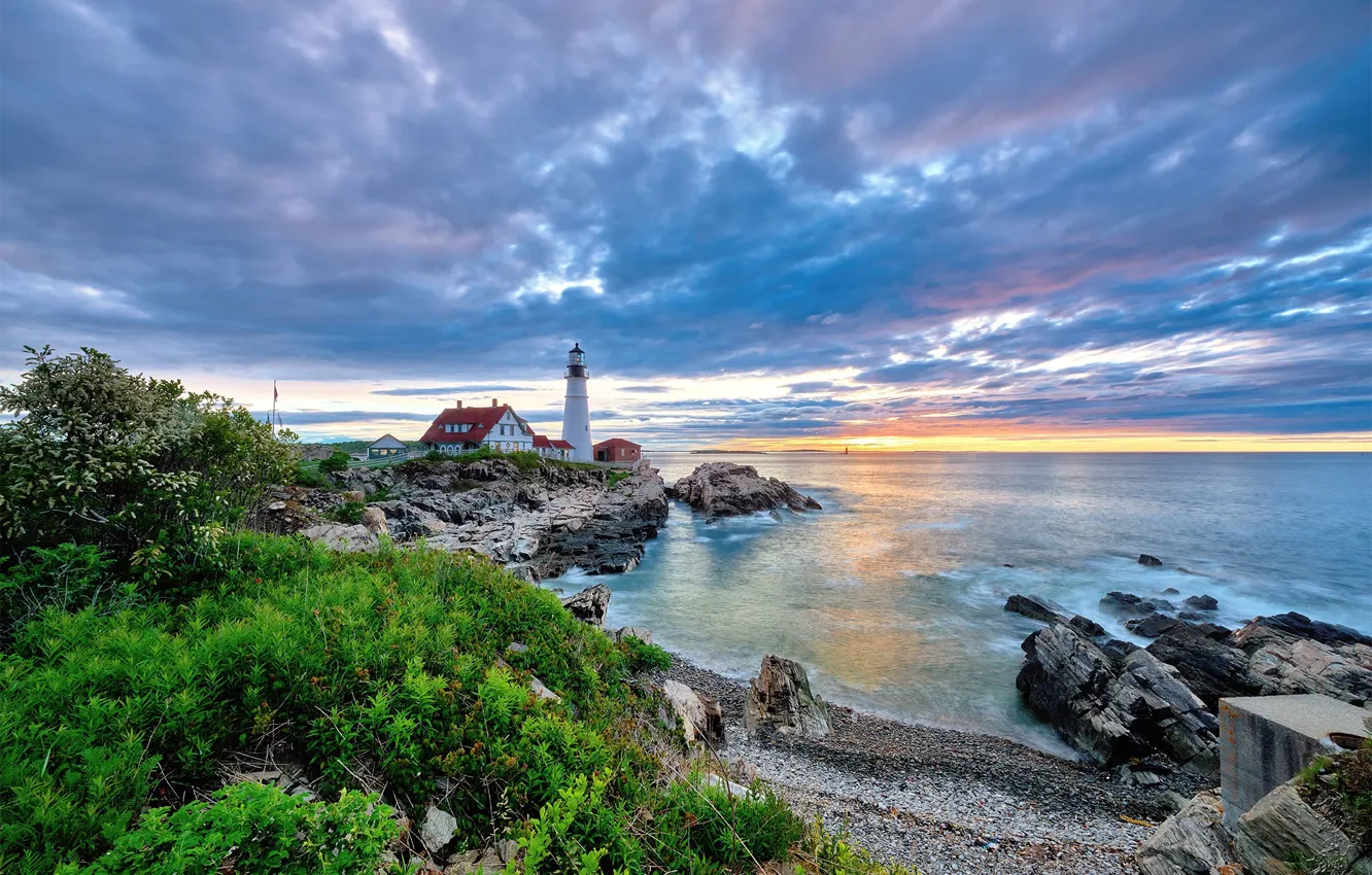 Wallpaper sea, the sky, photo, rocks, cape-elizabeth, Cape Elizabeth ...