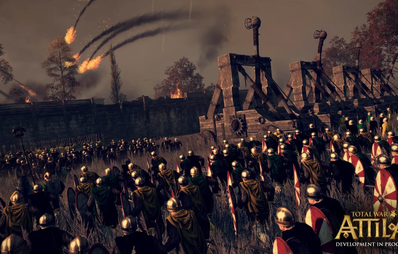 Wallpaper battle, storm, Total War, volley, strategy, Creative Assembly, Barbara, Attila for ...