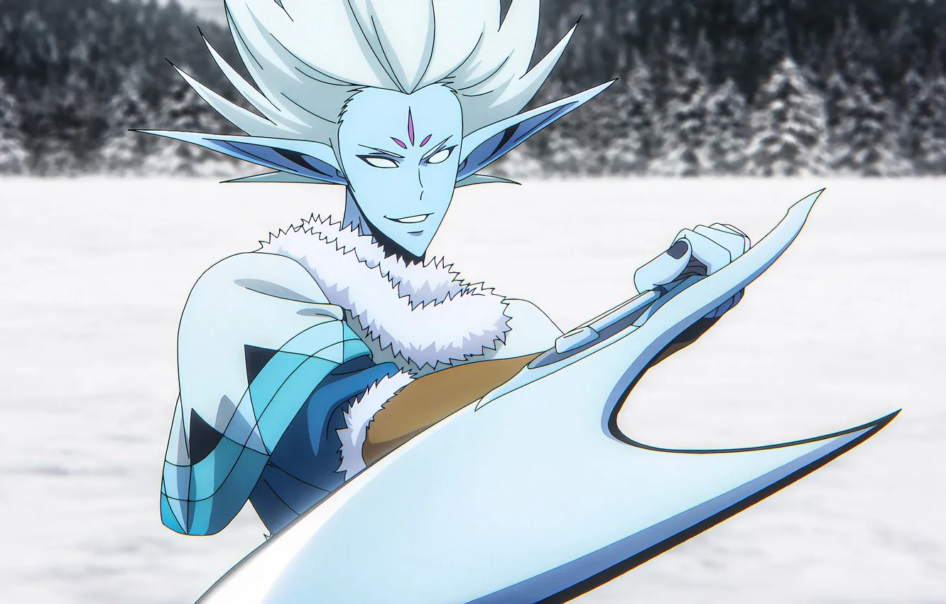 Wallpaper winter, look, elf, anime, the atmosphere, villain, dagger ...
