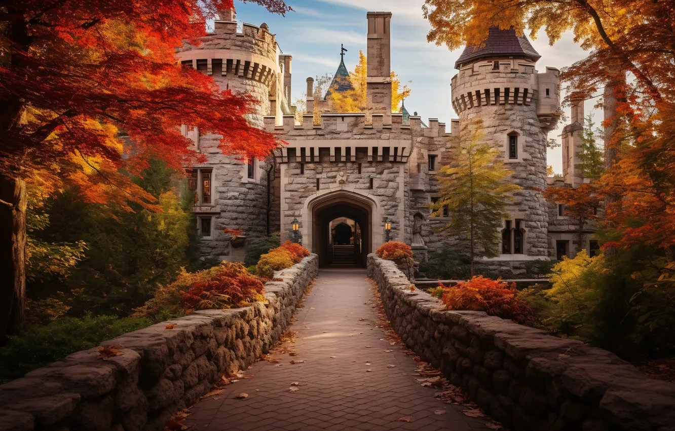 Wallpaper autumn, landscape, castle, landscape, beautiful, autumn ...