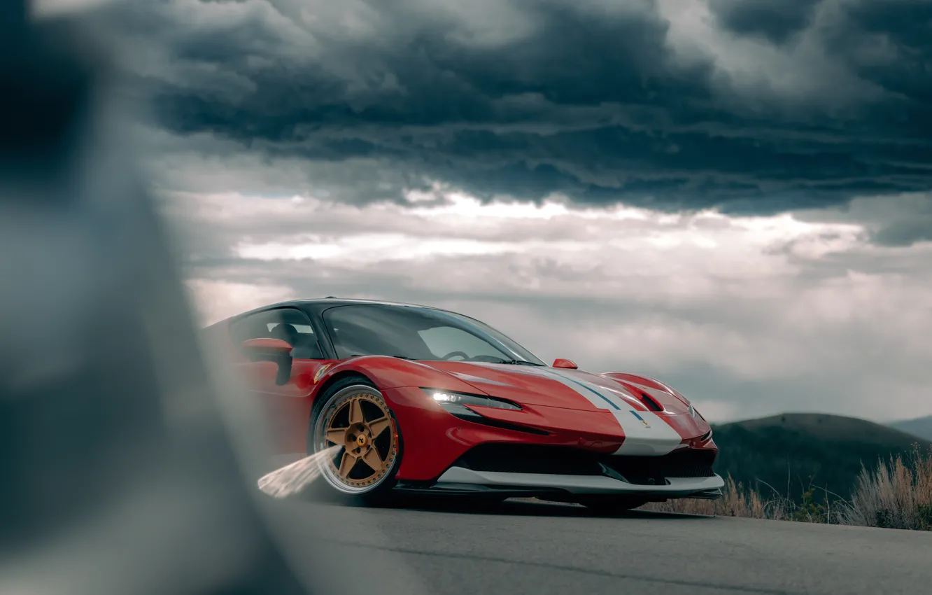 Wallpaper Red, White, SF90 for mobile and desktop, section ferrari ...