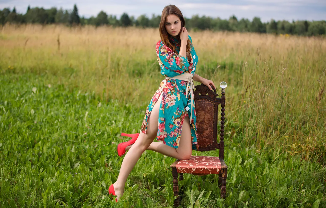 Wallpaper Long Hair Field Nature Model Brunette Sexy Woman Countryside Gorgeous For