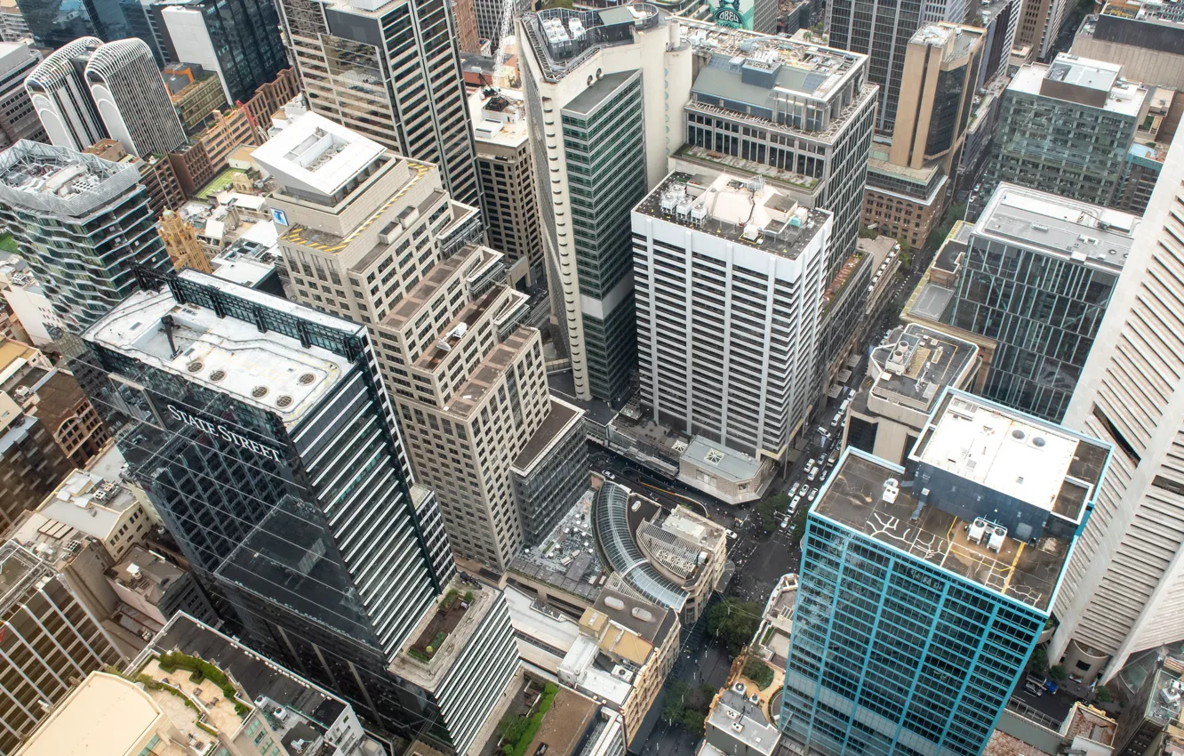 Wallpaper the city, building, roof, skyscrapers, the view from the top ...