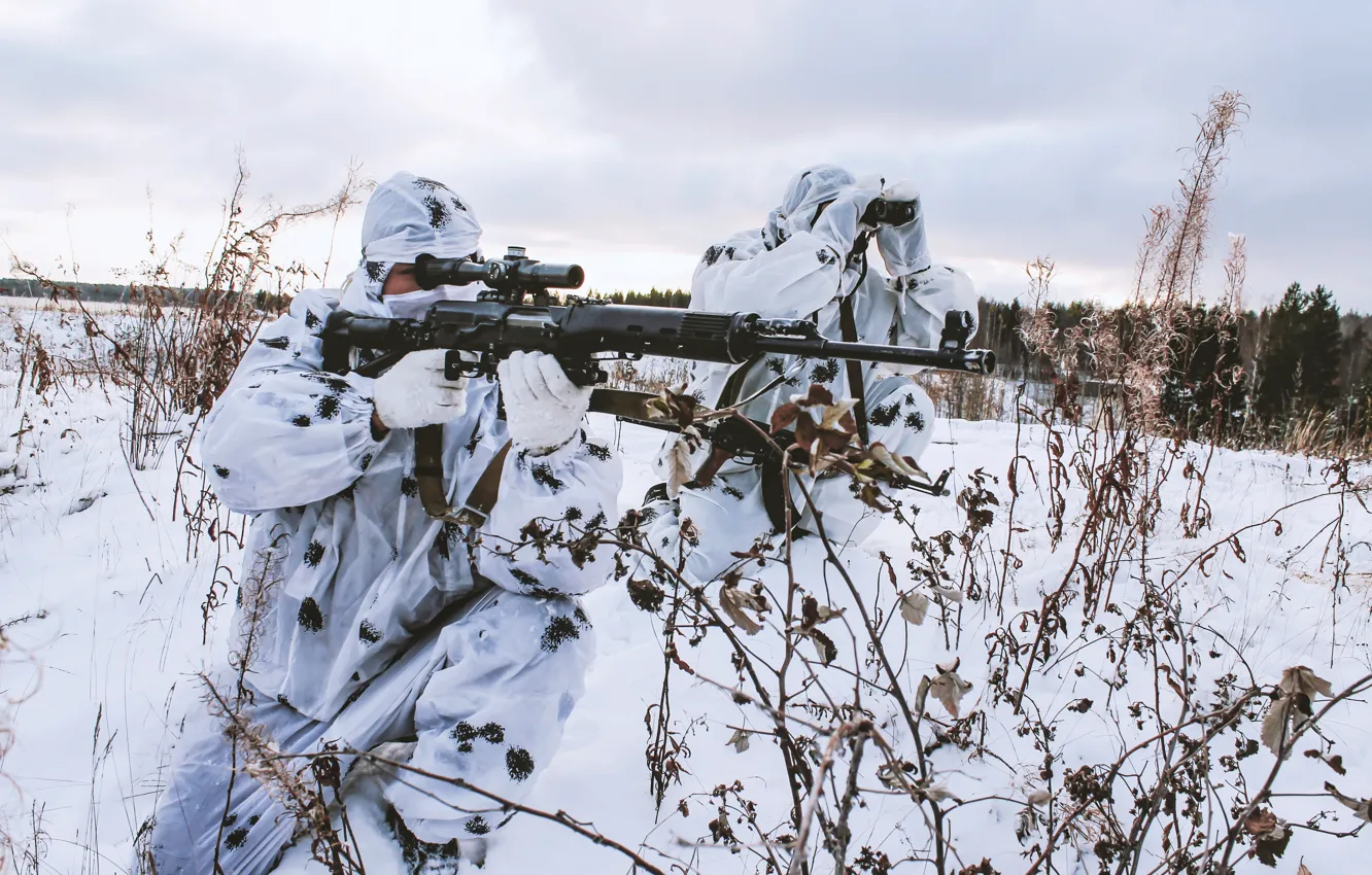 Wallpaper winter, snow, weapons, sniper, camouflage, special forces for ...