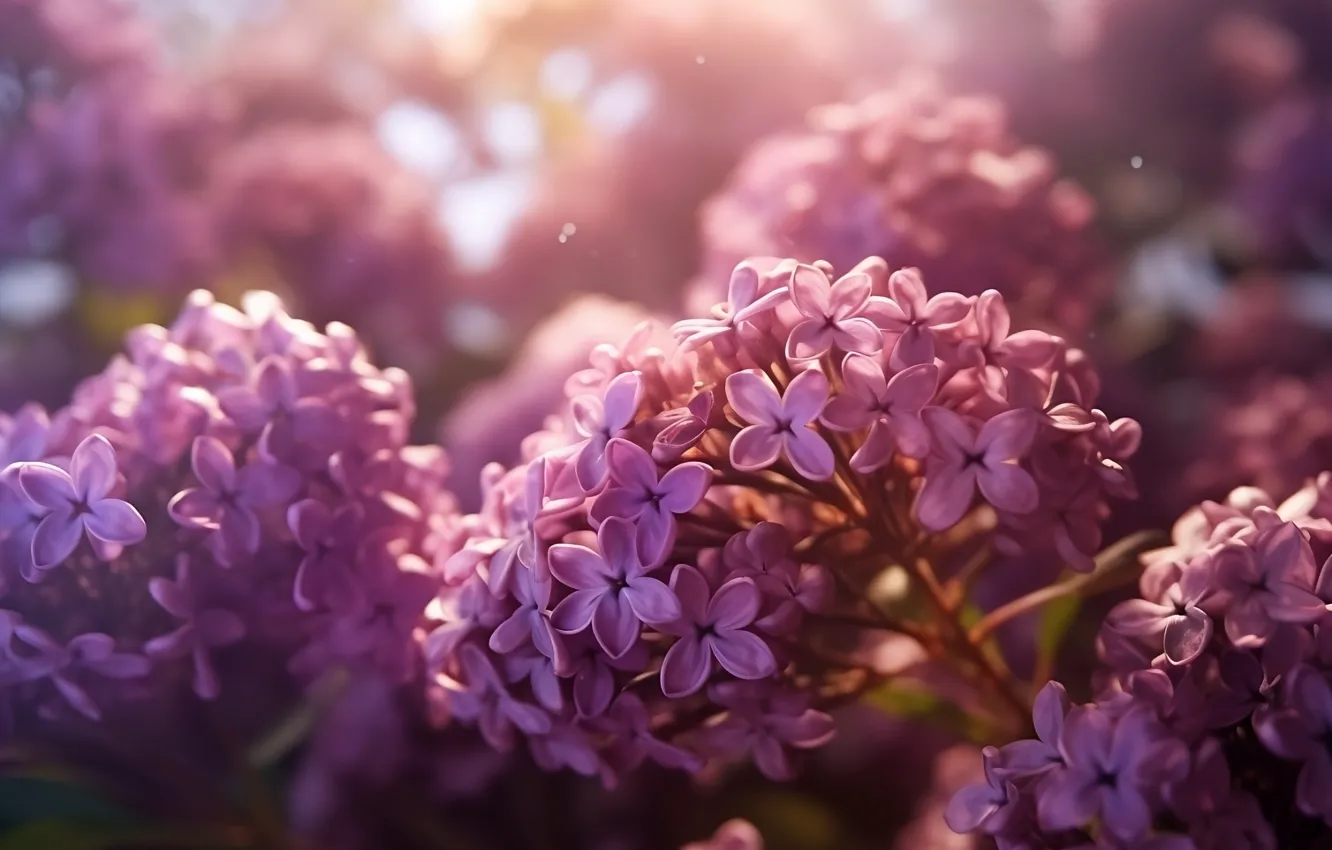 Wallpaper flowers, nature, spring, lilac, inflorescence, AI art, neural ...
