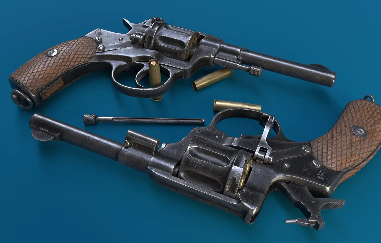 Wallpaper revolver, Nagant M1895, Ivan Apanasevich for mobile and ...