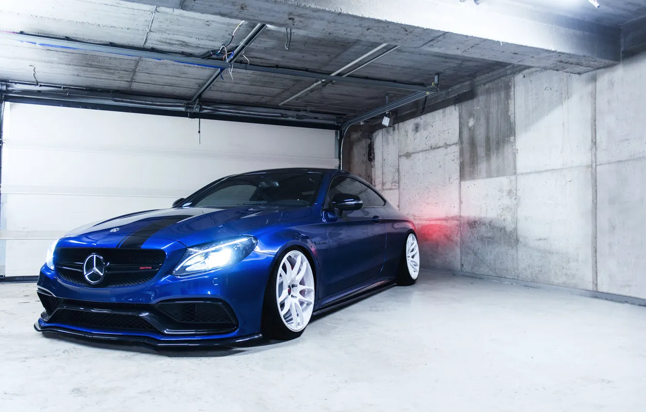 Wallpaper Mercedes-Benz, Light, Mercedes, Blue, Front, Side, C63 AMG ...