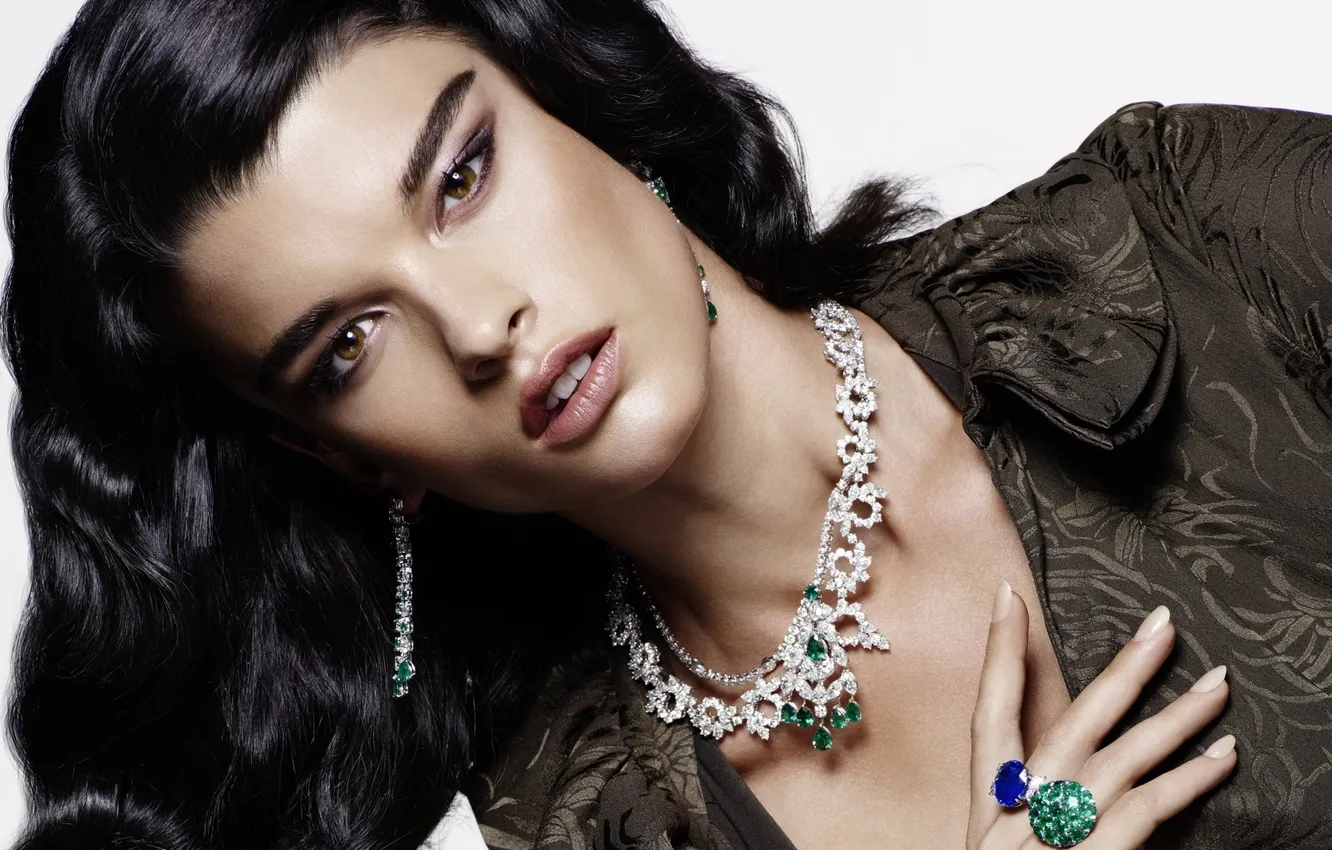 Wallpaper girl, model, brunette, Crystal Renn, Crystal Renn for mobile ...